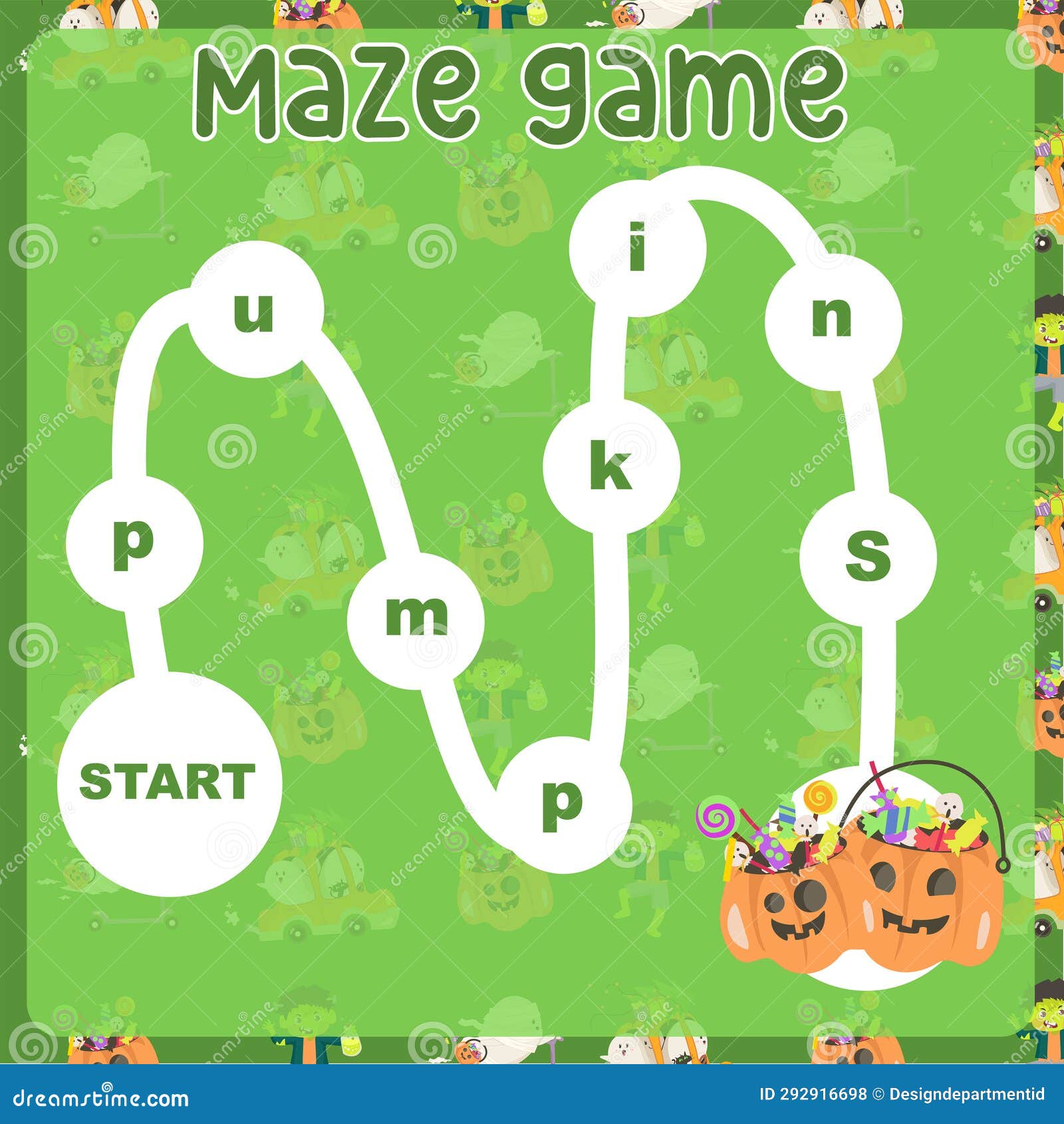 Maze Game Worksheet. Worksheet for Learning English Stock Illustration ...