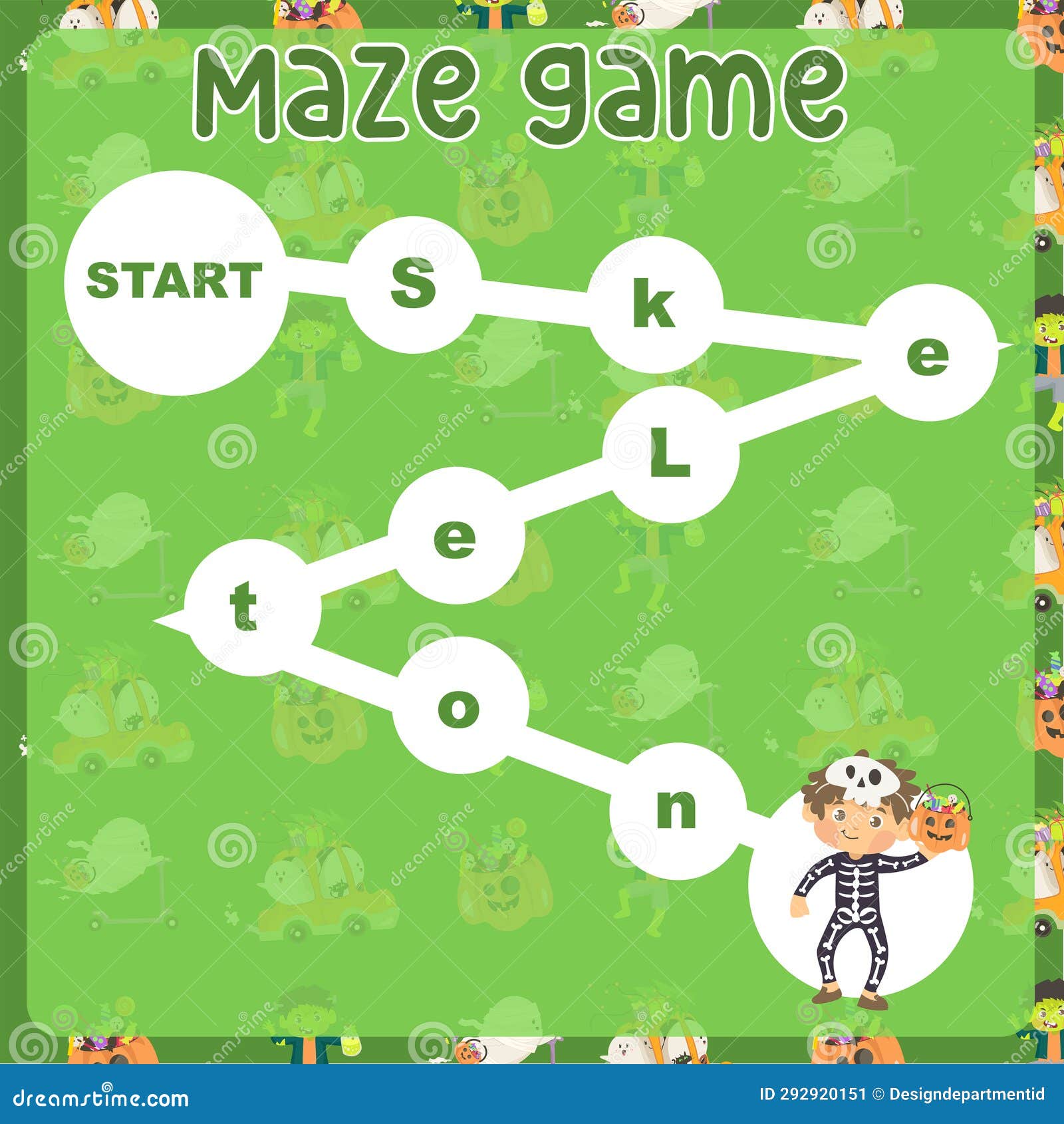 Maze Game Worksheet. Worksheet for Learning English Stock Illustration ...