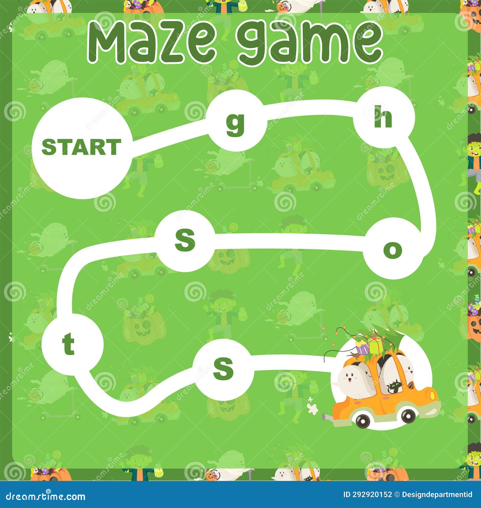 Maze Game Worksheet. Worksheet for Learning English Stock Vector ...