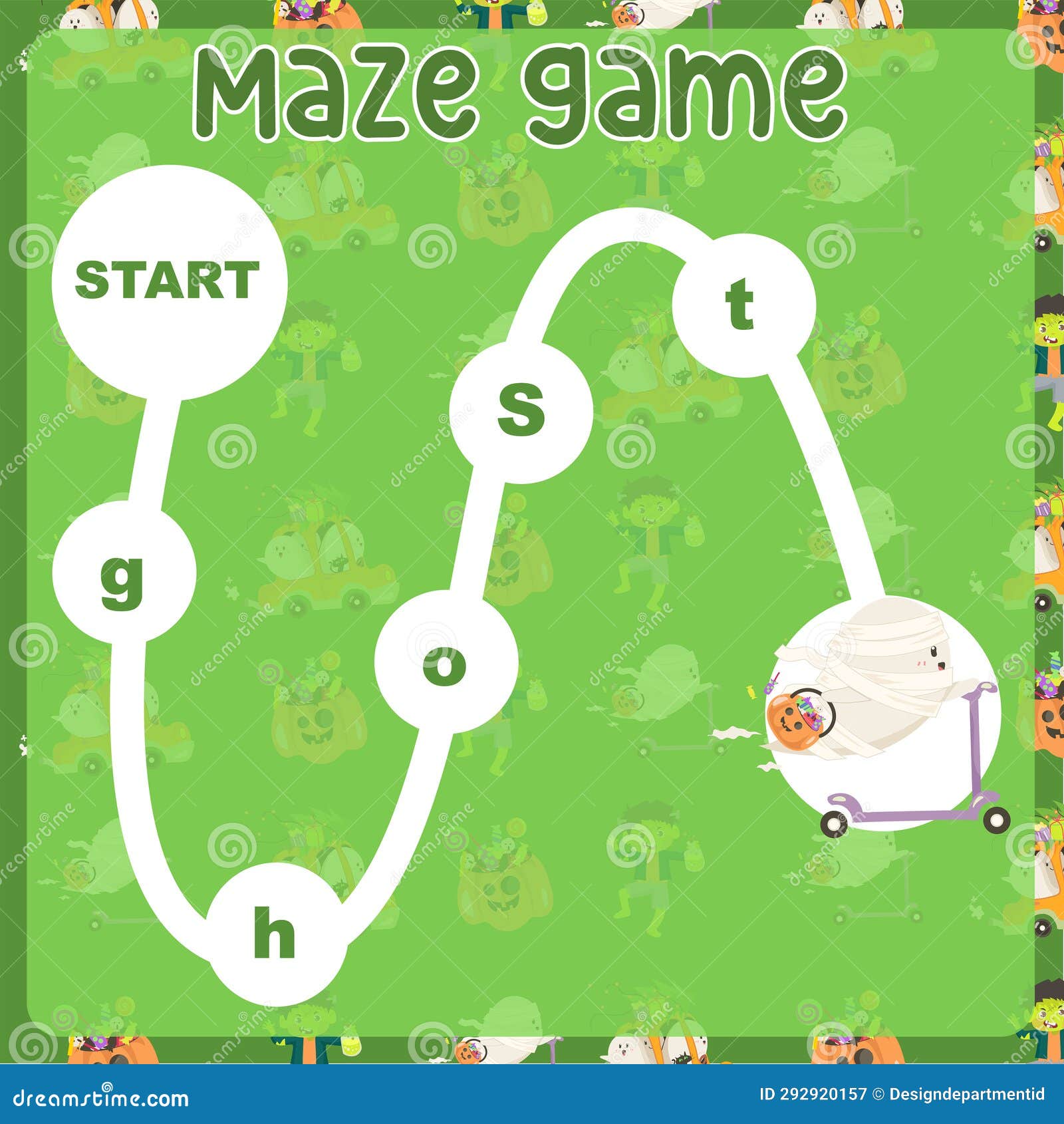 Maze Game Worksheet. Worksheet for Learning English Stock Vector ...