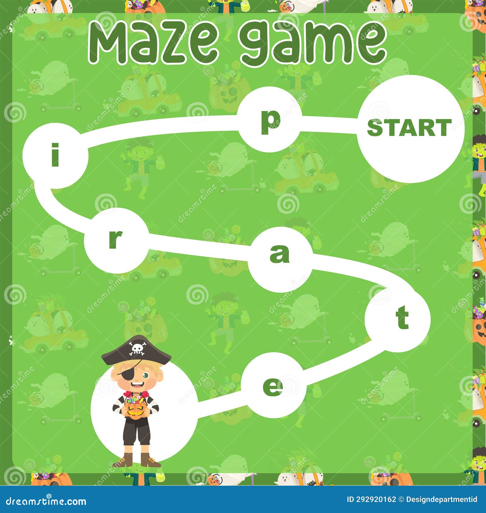 Maze Game Worksheet. Worksheet for Learning English Stock Vector ...