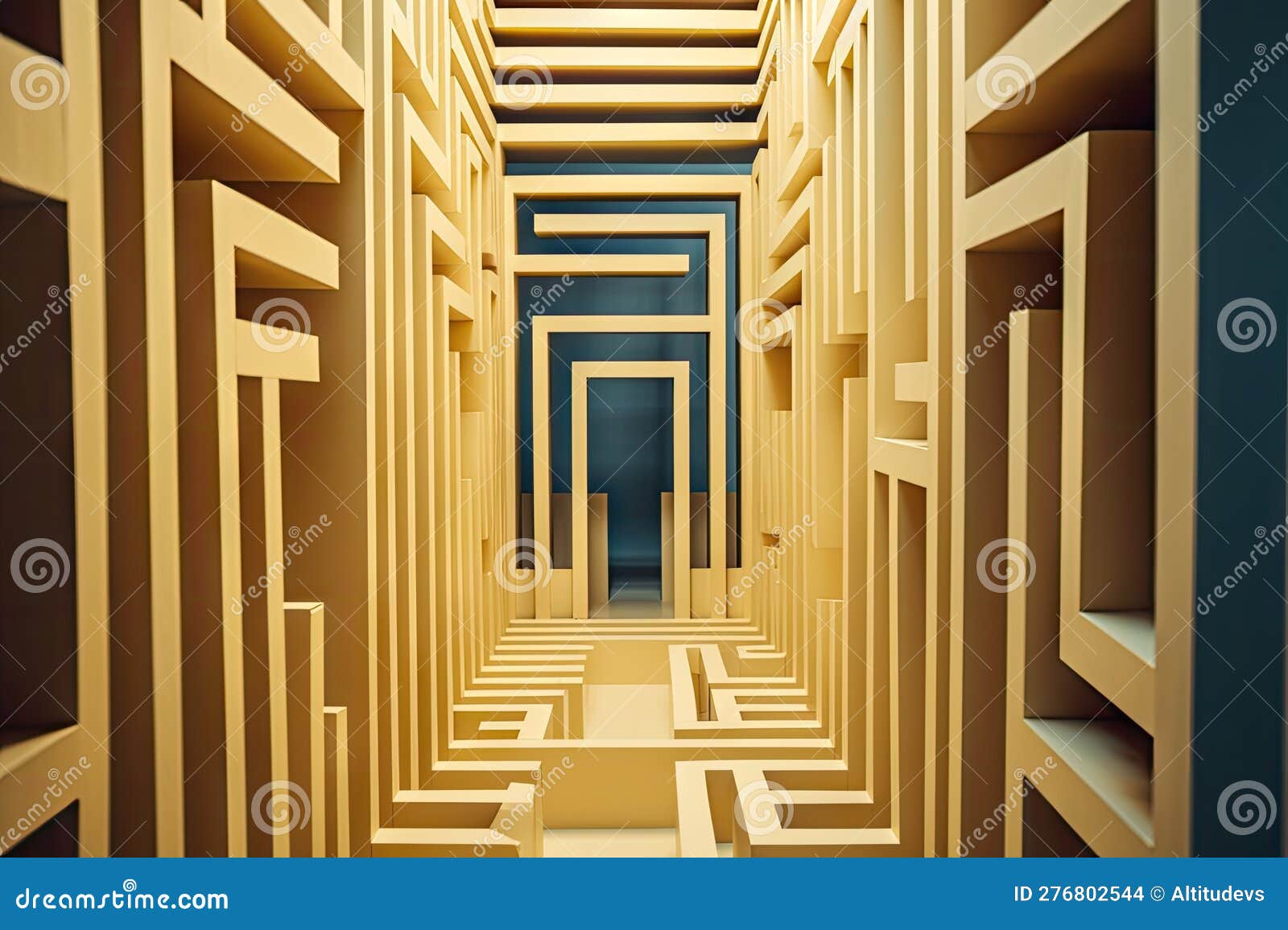 A Maze of Geometric Shapes, Optical Illusions and Hidden Doors Stock ...