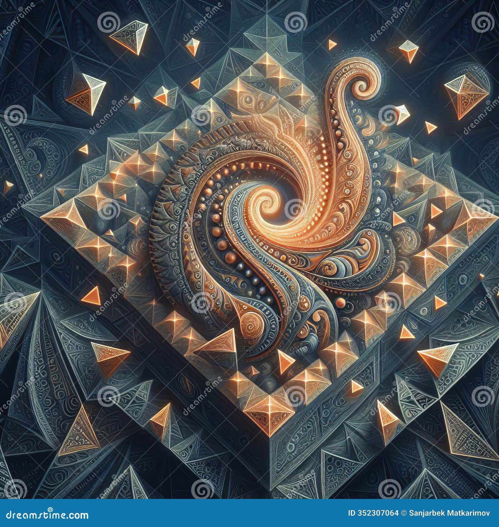 A Maze of Glowing Triangles Floating in a Void Each Leading To a Stock ...