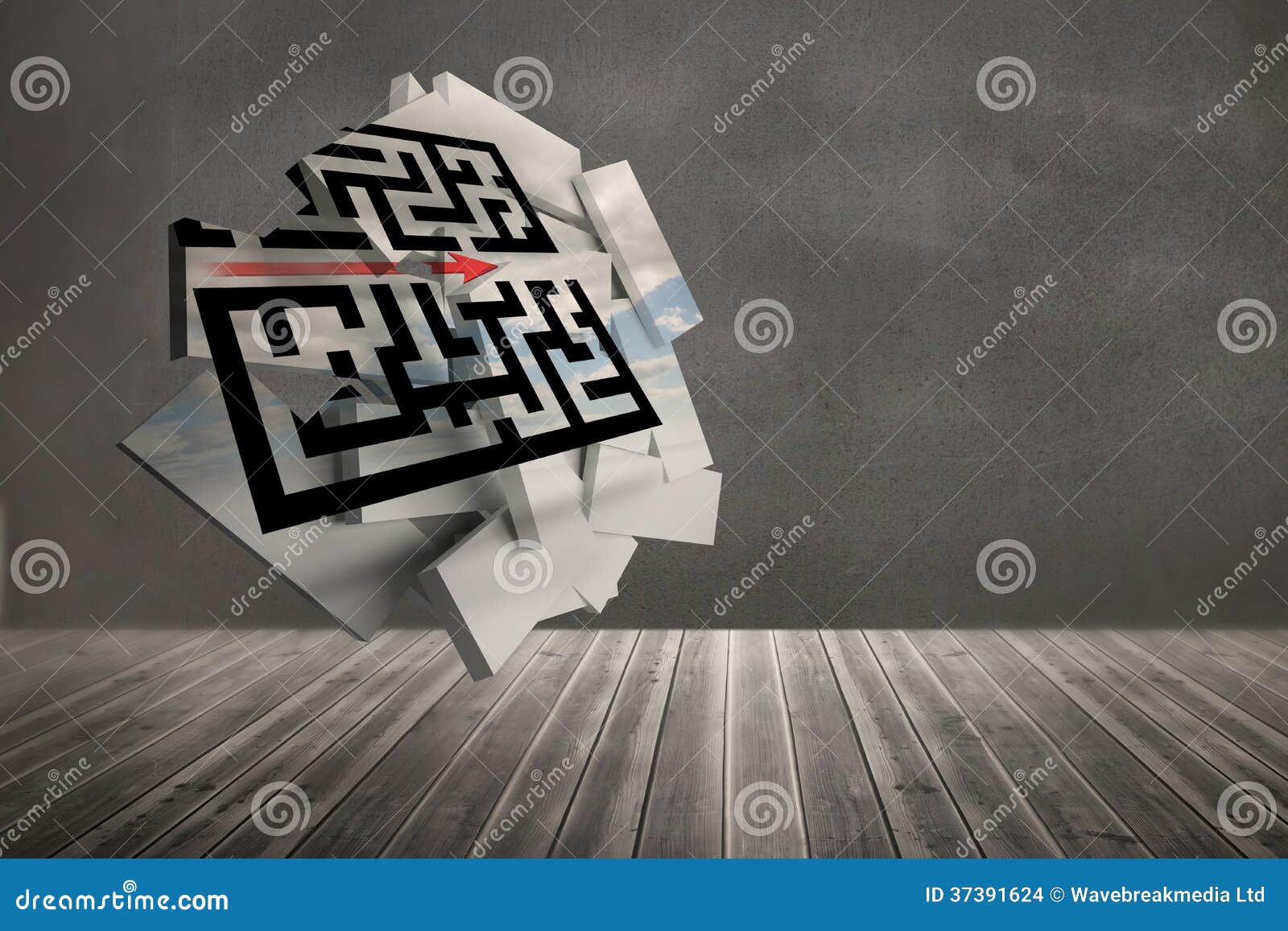 Maze Graphic on Abstract Screen Stock Illustration - Illustration of ...