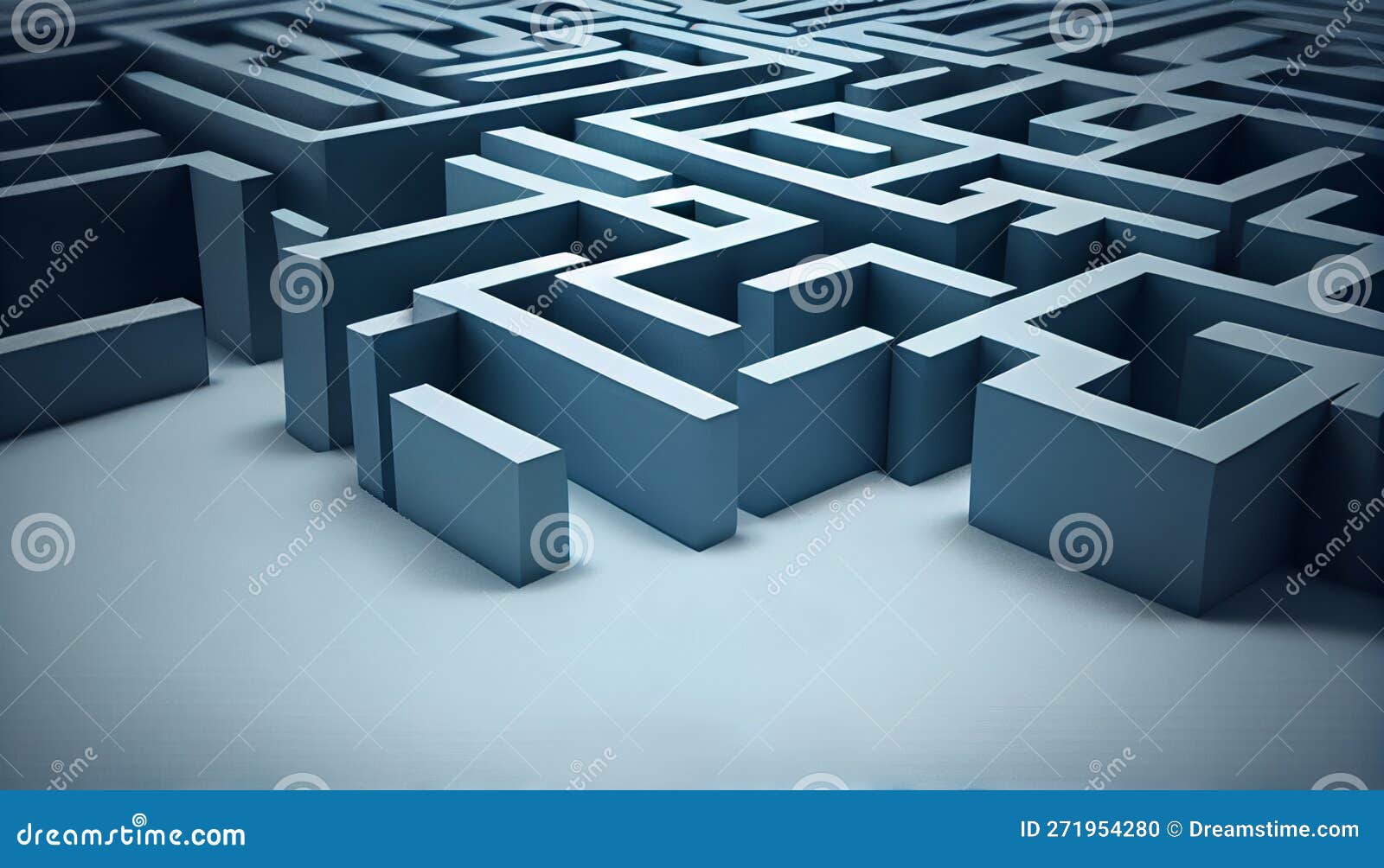 Maze Graphics, Labyrinth in Perspective, Logic Challenge. AI Generative ...