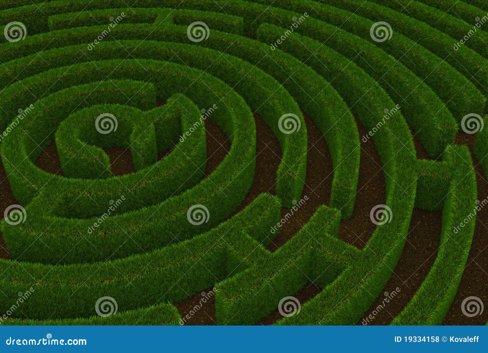 Maze with grass walls. stock illustration. Illustration of landscape ...