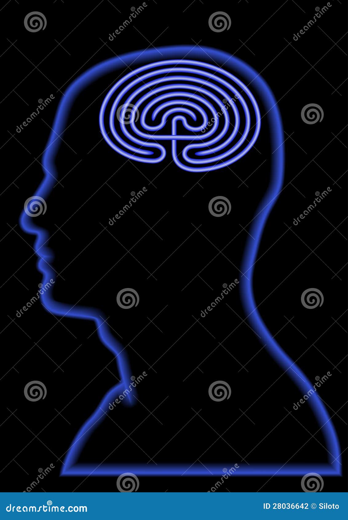 Maze in Head - Confused Brain Stock Vector - Illustration of head ...