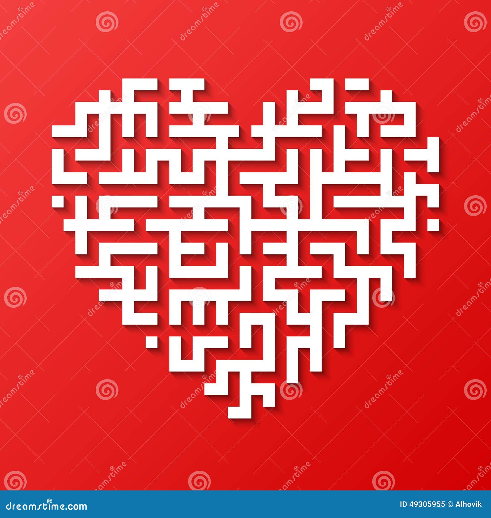 Maze heart stock vector. Illustration of maze, life, labyrinth - 49305955