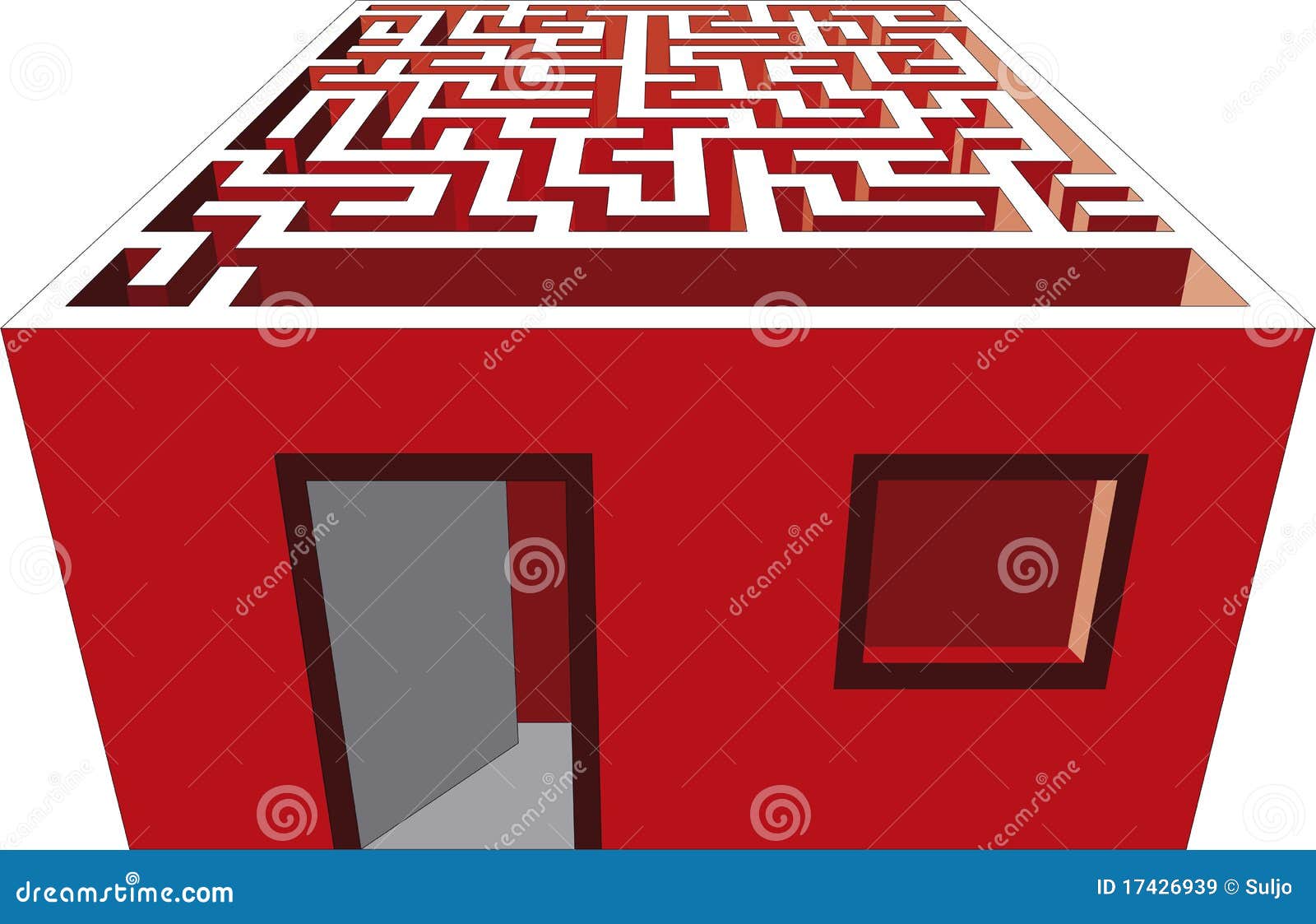 Maze house stock vector. Illustration of home, search - 17426939