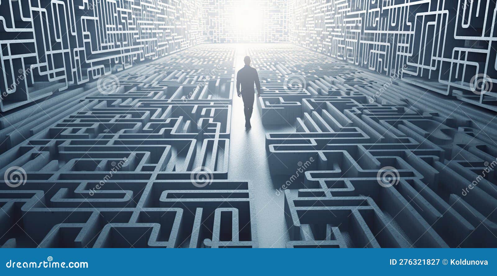 A Maze with a Human Figure Navigating through it, Displayed Against a ... A Maze with a Human Figure Navigating through it, Displayed Against a ...