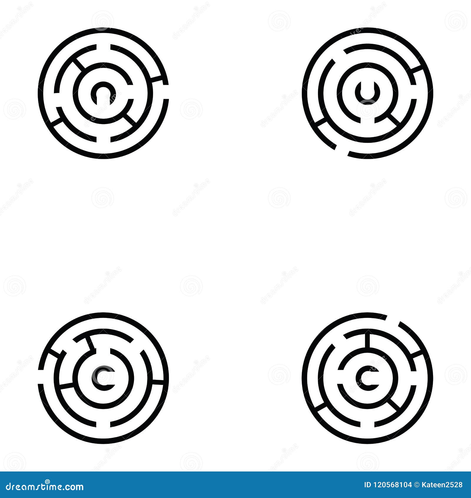Maze icon set stock vector. Illustration of complexity - 120568104