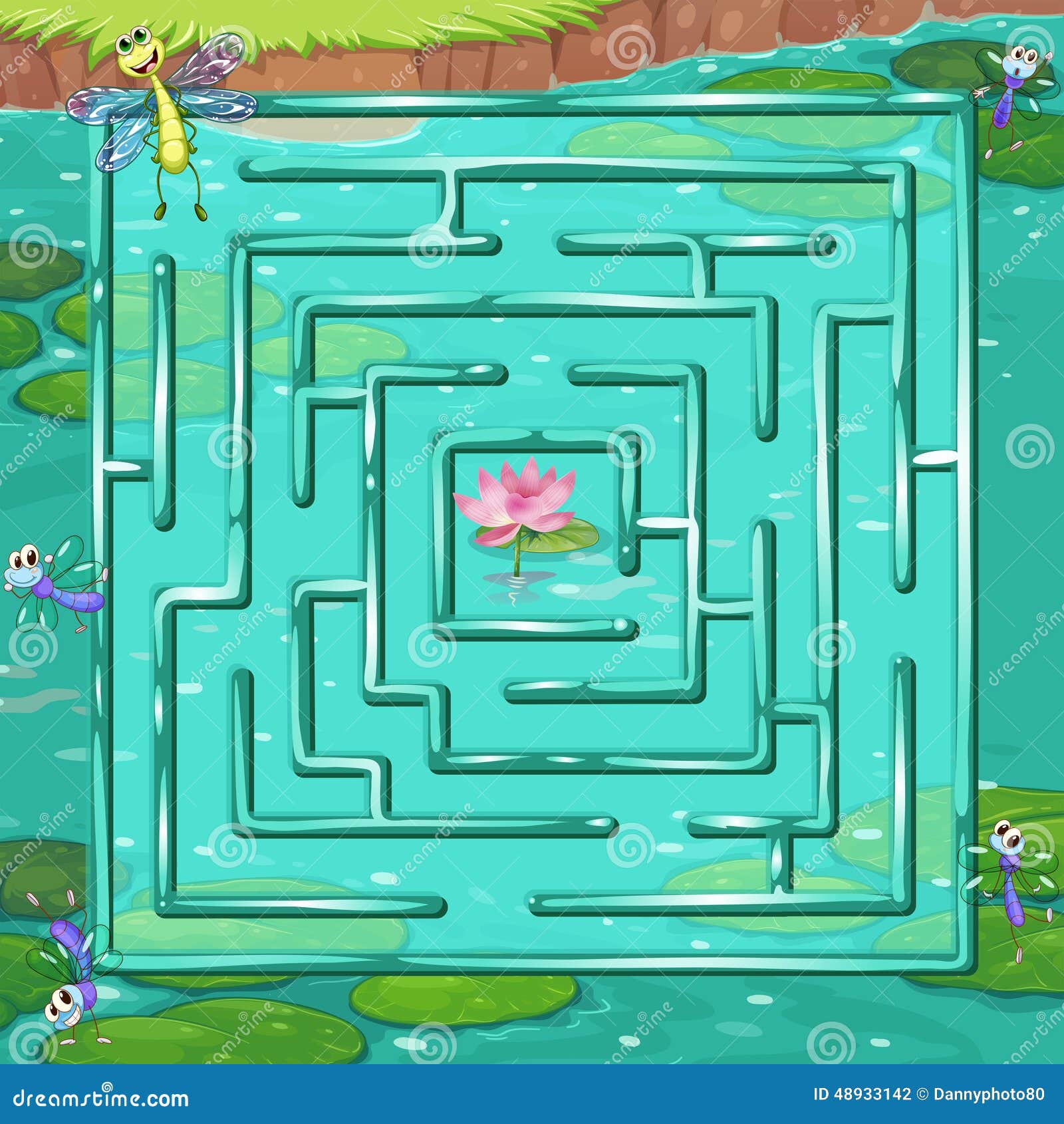 Maze stock vector. Illustration of clipart, cartoon, board - 48933142