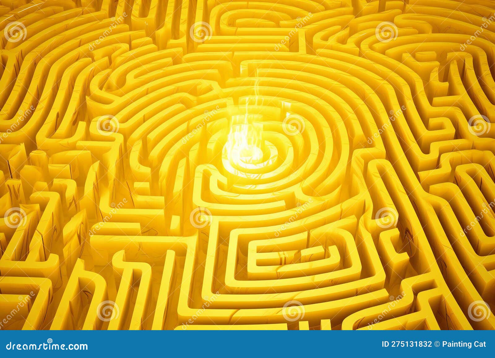 Maze Illustration of a Labyrinth with a Solution Stock Illustration ...