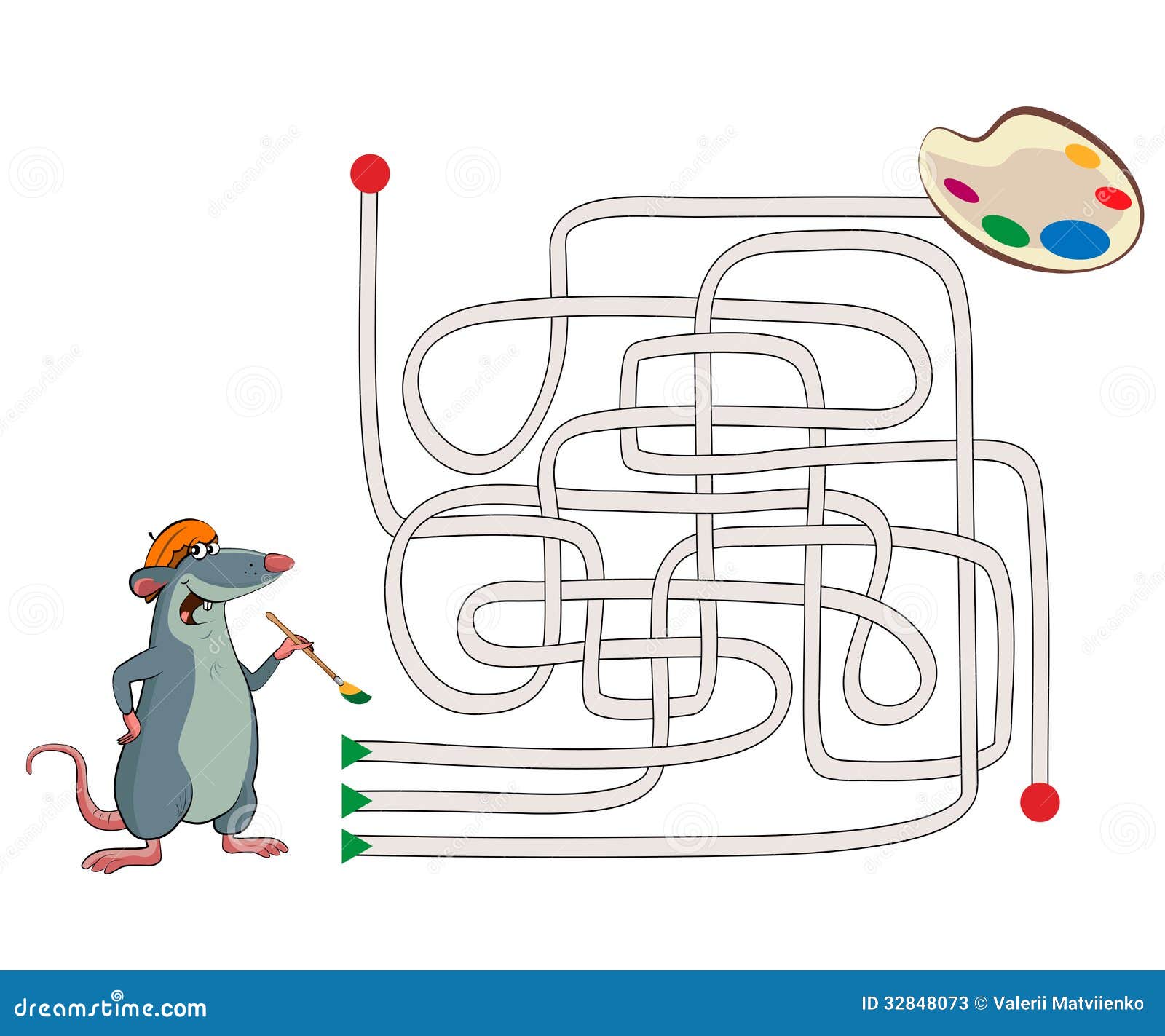 Maze. Illustration of an Mouse Artist Stock Vector - Illustration of ...