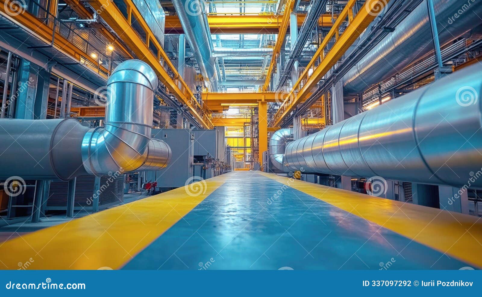 Industrial Pipes and Infrastructure Creating Complex Network in Factory ...
