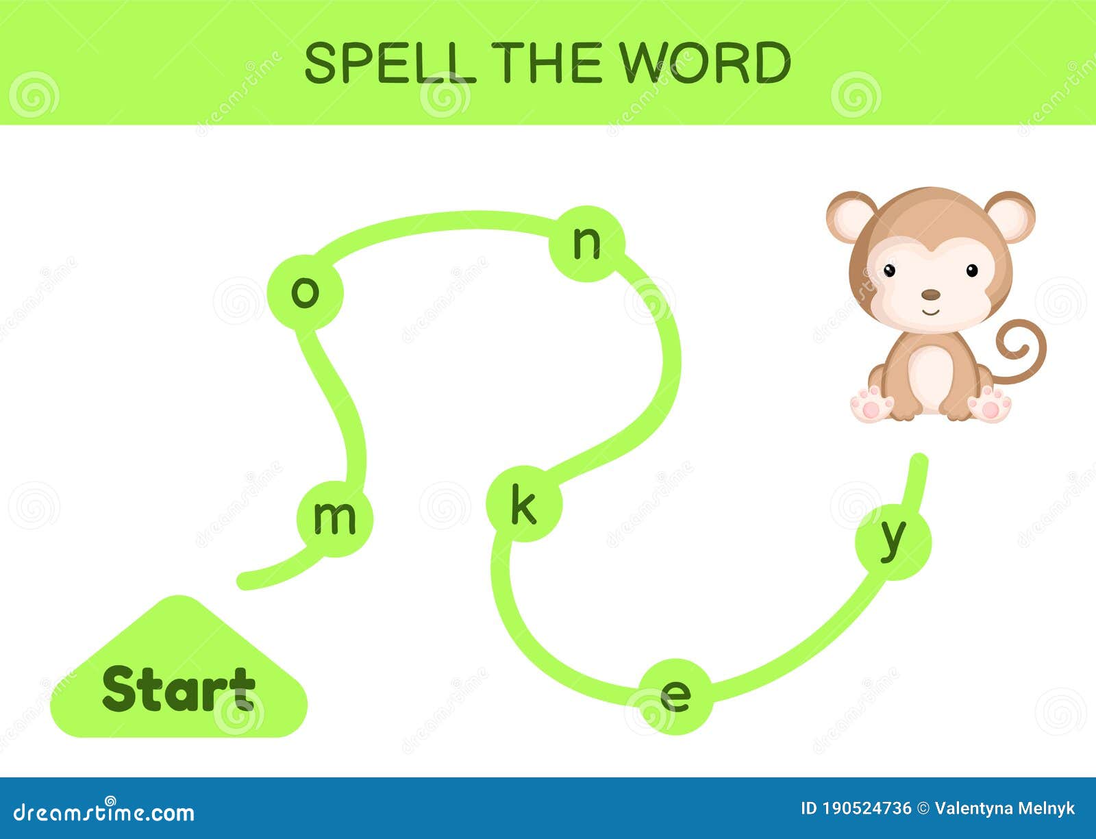 Maze for Kids. Spelling Word Game Template. Learn To Read Word Monkey ...