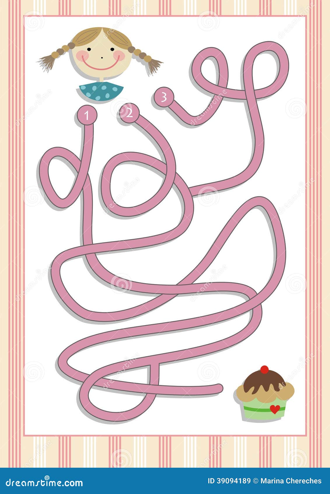 Maze or Labyrinth Game for Preschool Children (8) Stock Vector ...