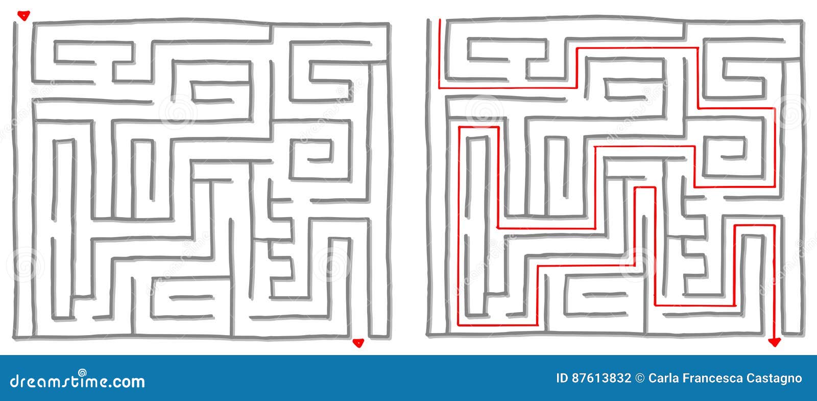 Maze labyrinth game square stock vector. Illustration of maze - 87613832
