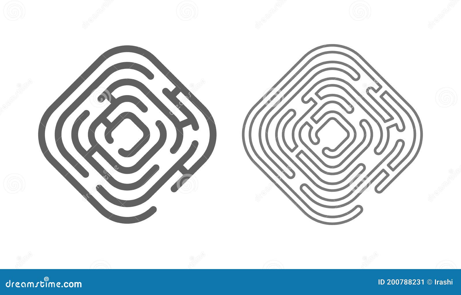 Maze labyrinth logo icon stock vector. Illustration of search - 200788231