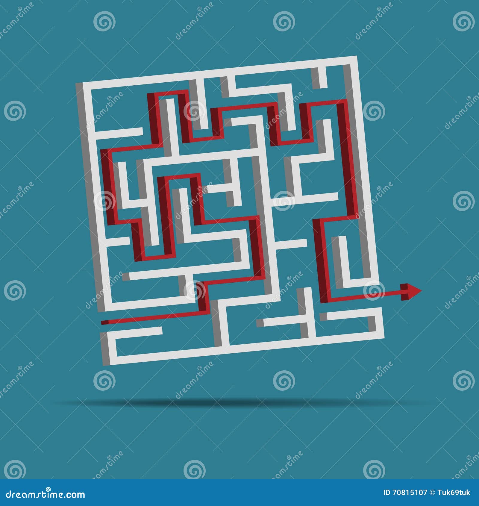 Maze, Labyrinth Solution Concept. Stock Vector - Illustration of route ...