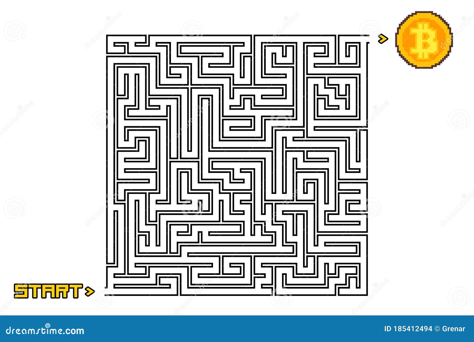 Maze Labyrinth Start Bitcoin No Solution Stock Illustration ...