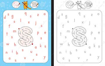 Maze letter s stock vector. Illustration of cartoon - 103128004