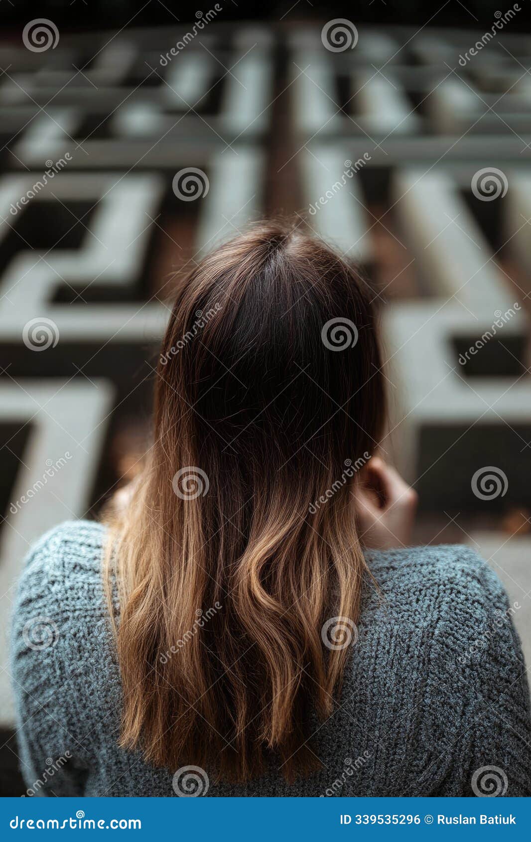 Maze of Life: an Individual Navigating a Labyrinth, Representing ...