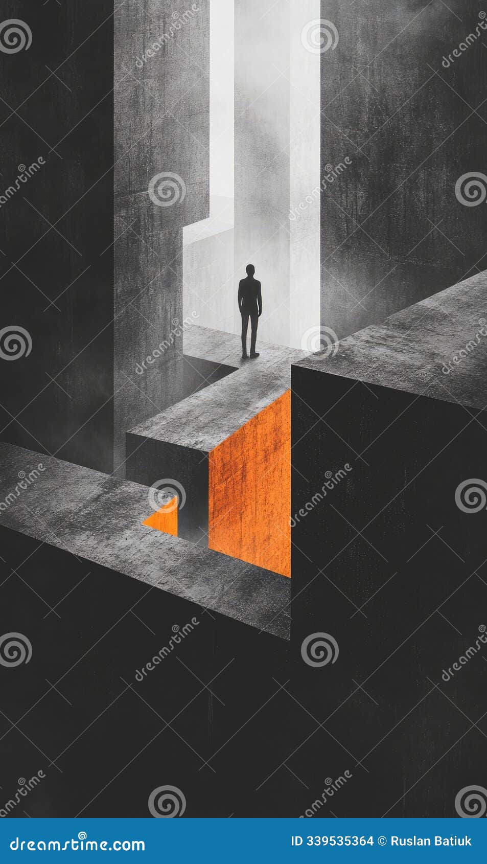 Maze of Life: an Individual Navigating a Labyrinth, Representing ...