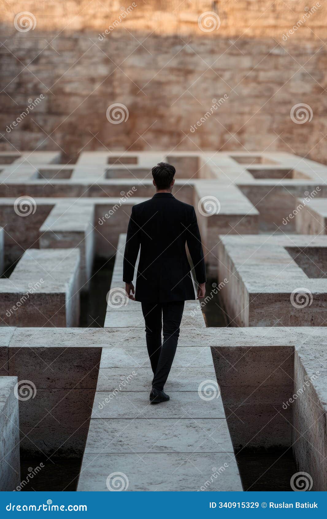 Maze of Life: an Individual Navigating a Labyrinth, Representing ...