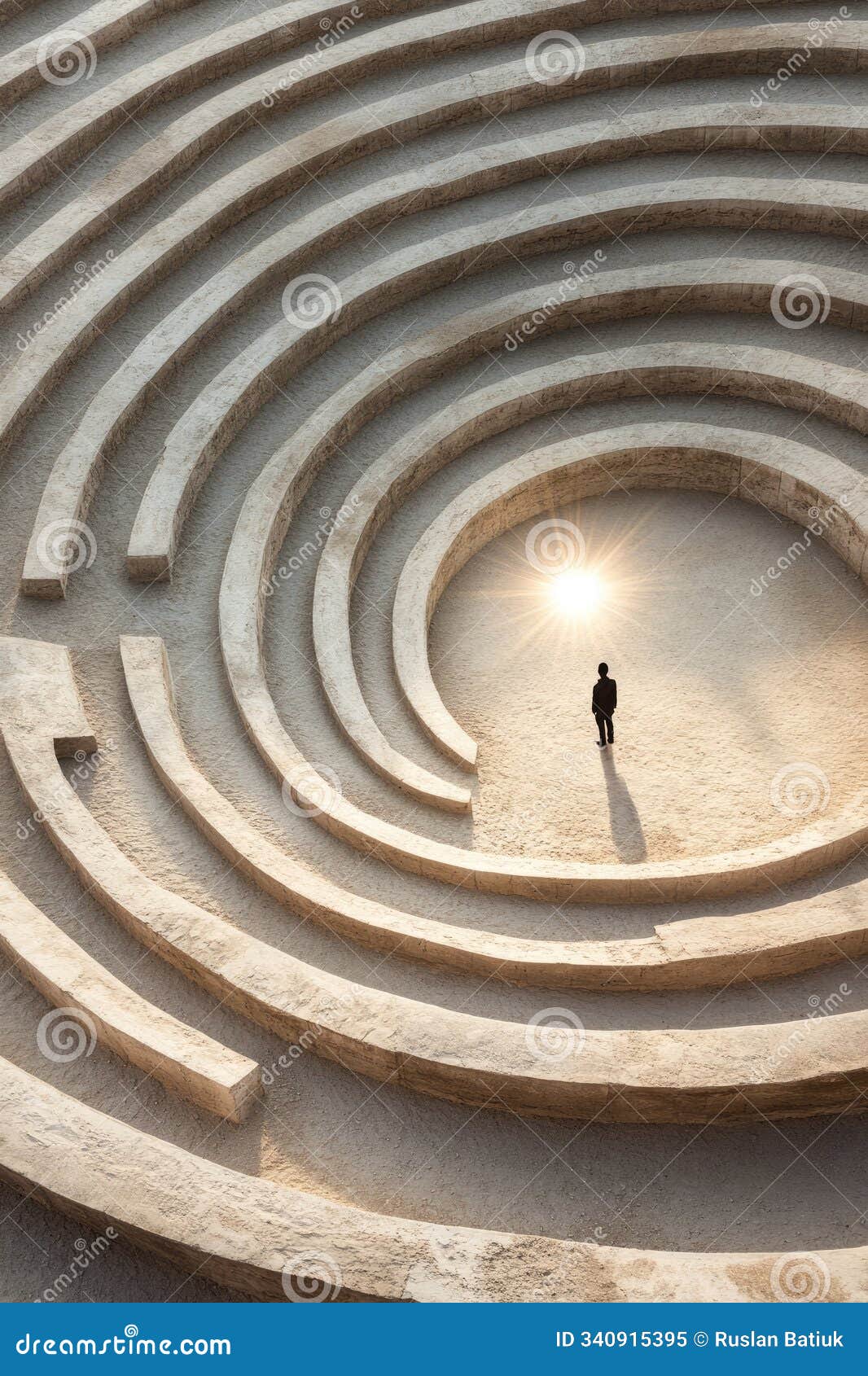 Maze of Life: an Individual Navigating a Labyrinth, Representing ...