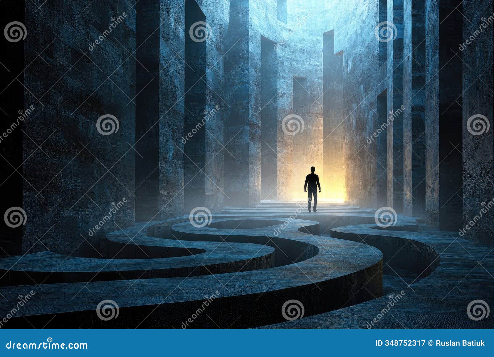 Maze of Life: an Individual Navigating a Labyrinth, Representing ...