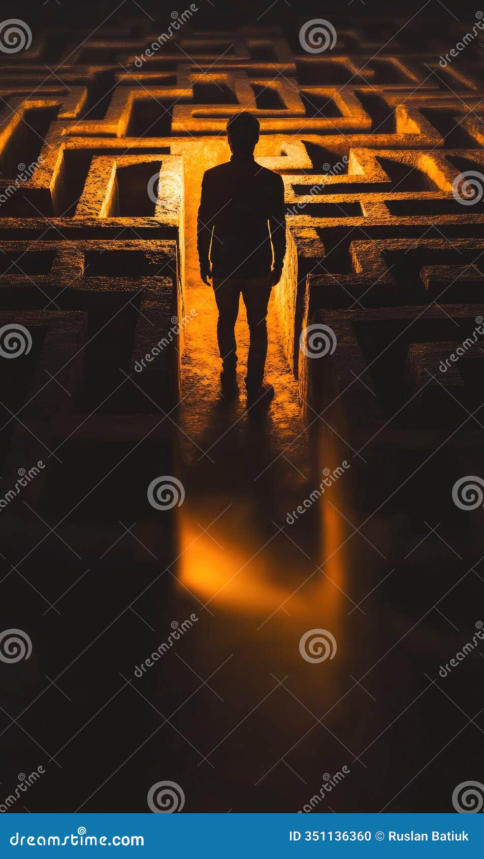 Maze of Life: an Individual Navigating a Labyrinth, Representing ...