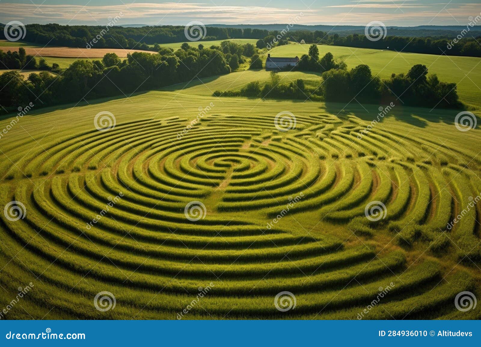 Maze-like Crop Circles in a Field of Oats Stock Photo - Image of maze ...