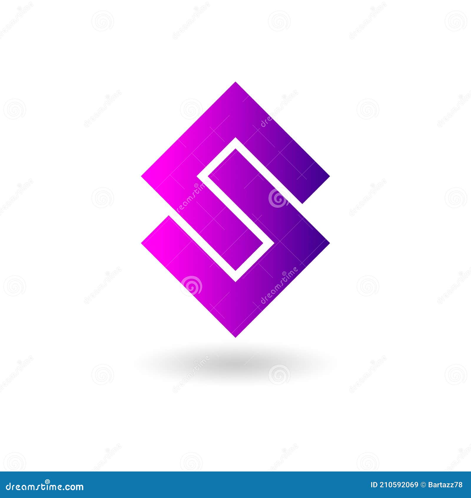 Square Stylized Pink Abstract Vector Logo Design on White Background ...