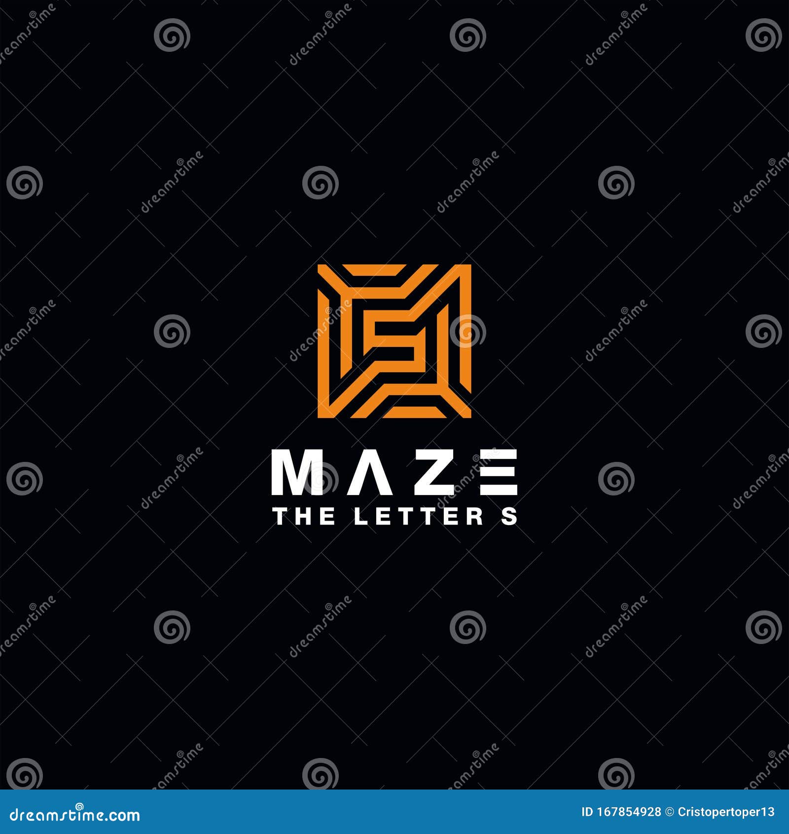 Maze Logo Design Alphabet Vector Stock Vector - Illustration of black ...