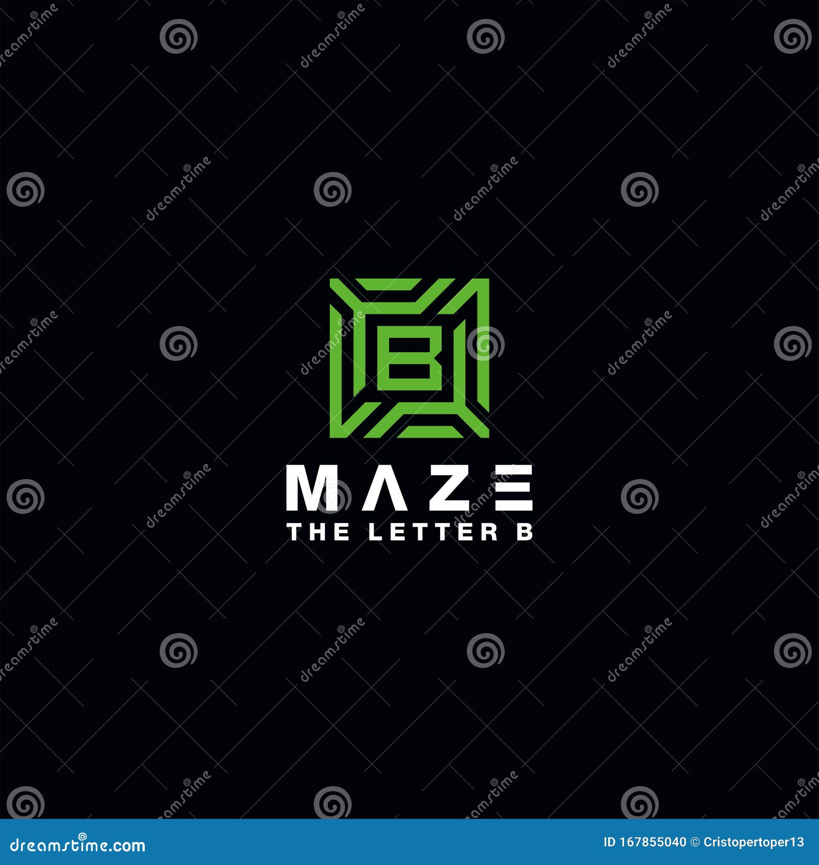 Maze Logo Design Alphabet Vector Stock Vector - Illustration of minimal ...