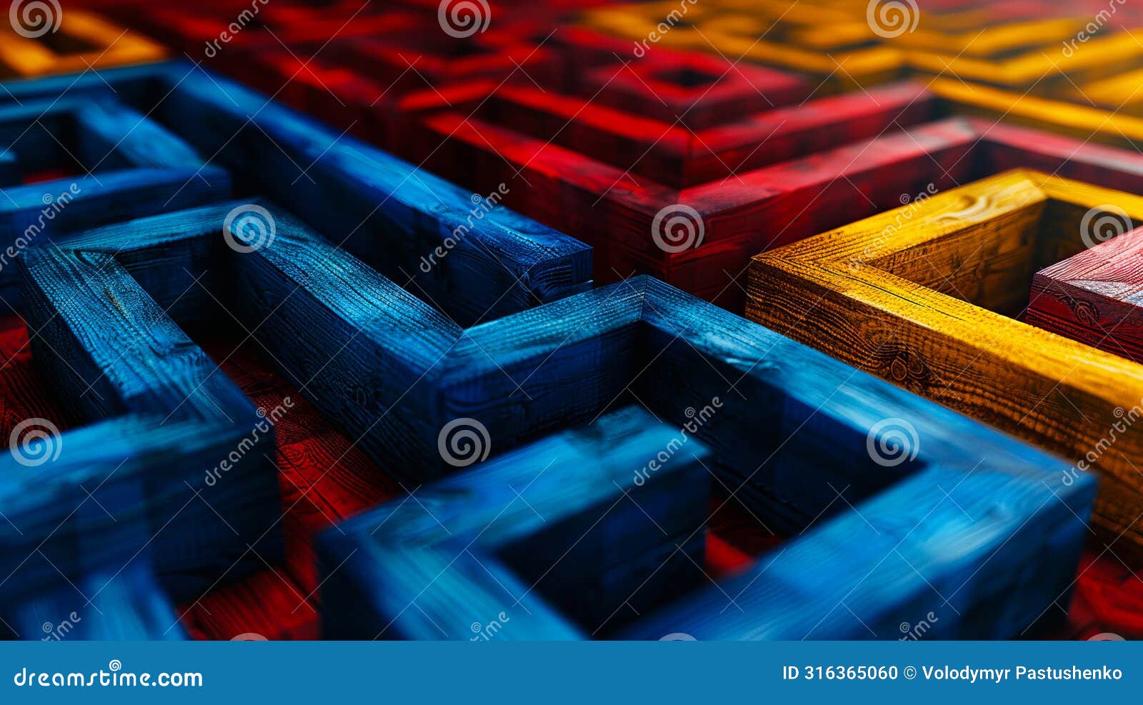 A Maze Made of Wooden Blocks Stock Photo - Image of wood, blocks: 316365060
