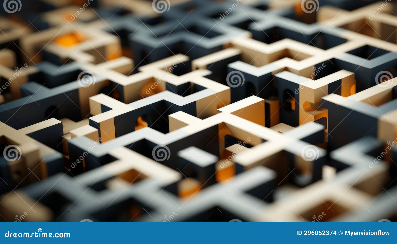 A Maze with Many Different Colored Squares Stock Illustration ...