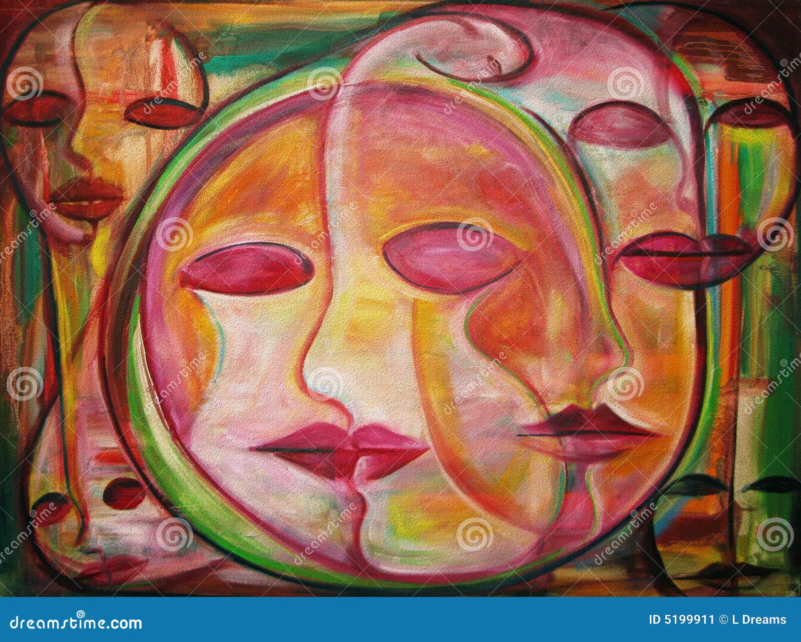 Maze of Masks stock illustration. Illustration of pink - 5199911