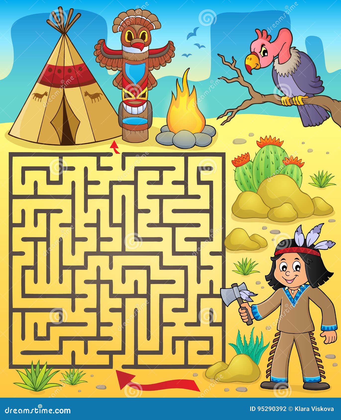 Tipi Maze Cartoon Vector | CartoonDealer.com #101153509