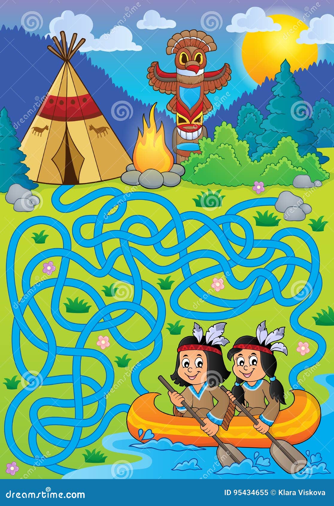 Tipi Maze Cartoon Vector | CartoonDealer.com #101153509