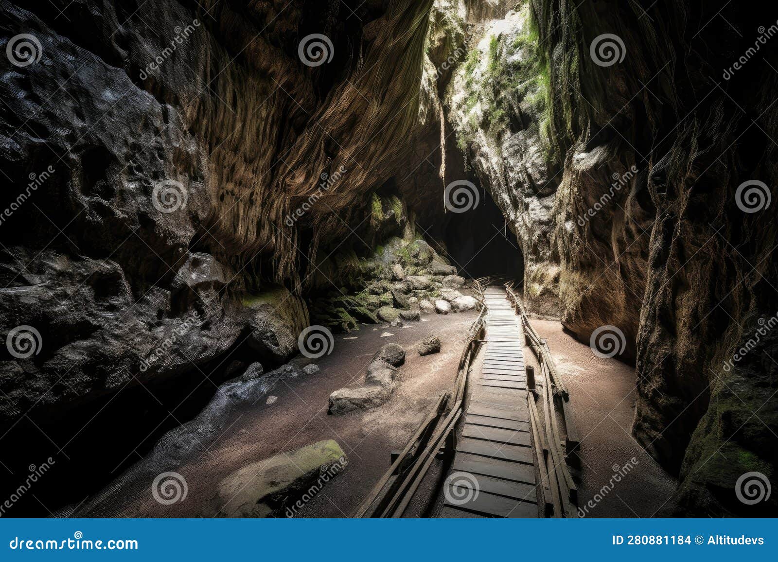 A Maze of Natural Rock Tunnels and Caves Stock Illustration ...