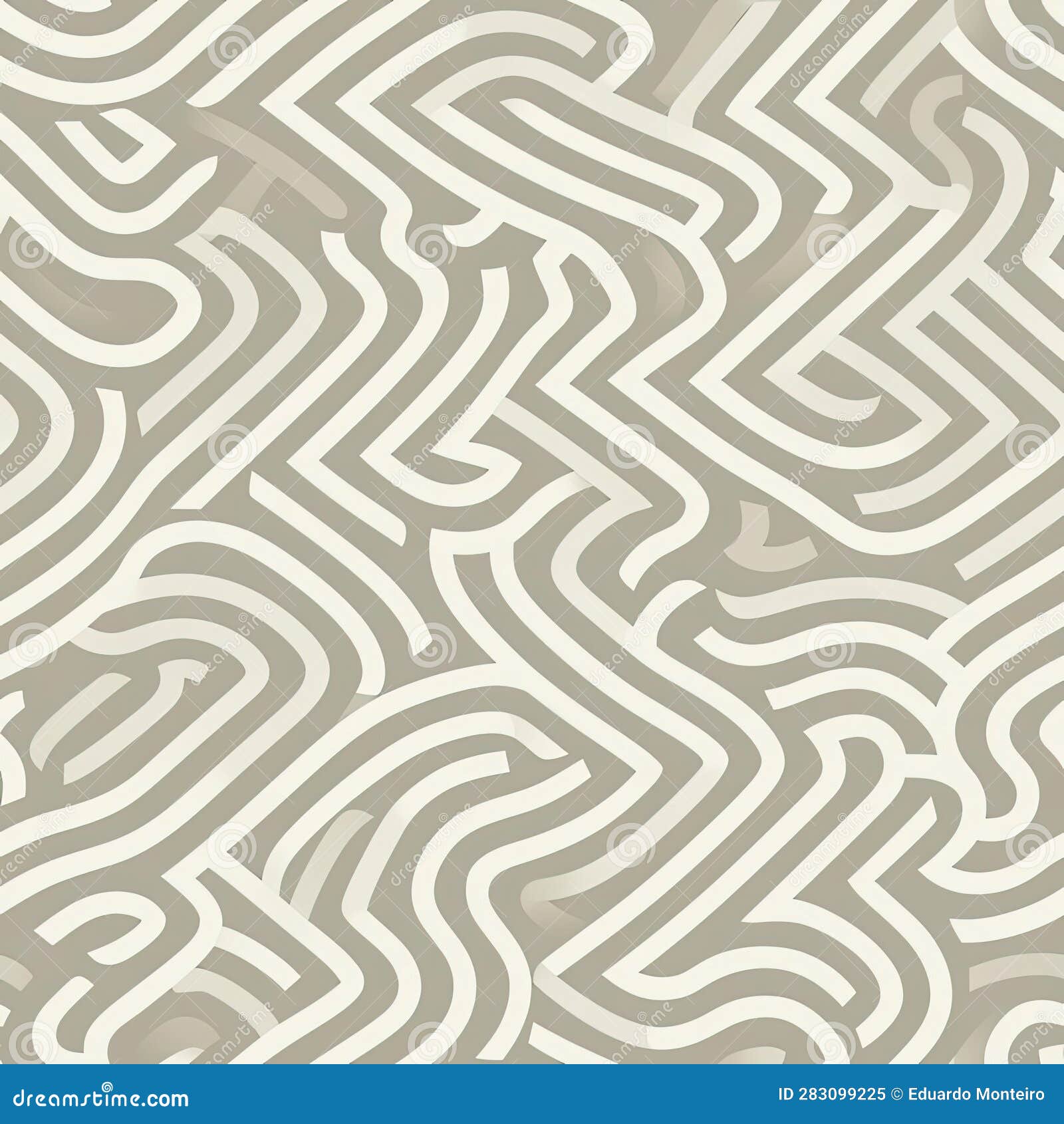 Maze Pattern in Beige and Silver with Vintage Minimalism (tiled) Stock ...