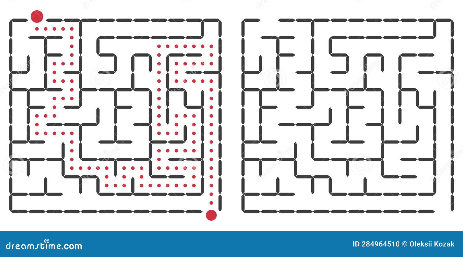 Maze or Puzzle Design. Find the Way and Right Solution for Exit Stock ...