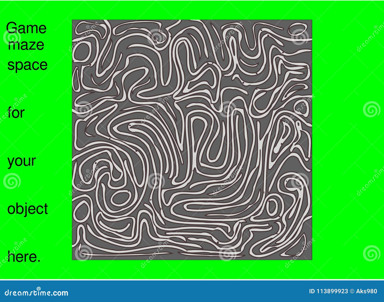 Maze Puzzle Game with Green Space for Object and Text or Background ...