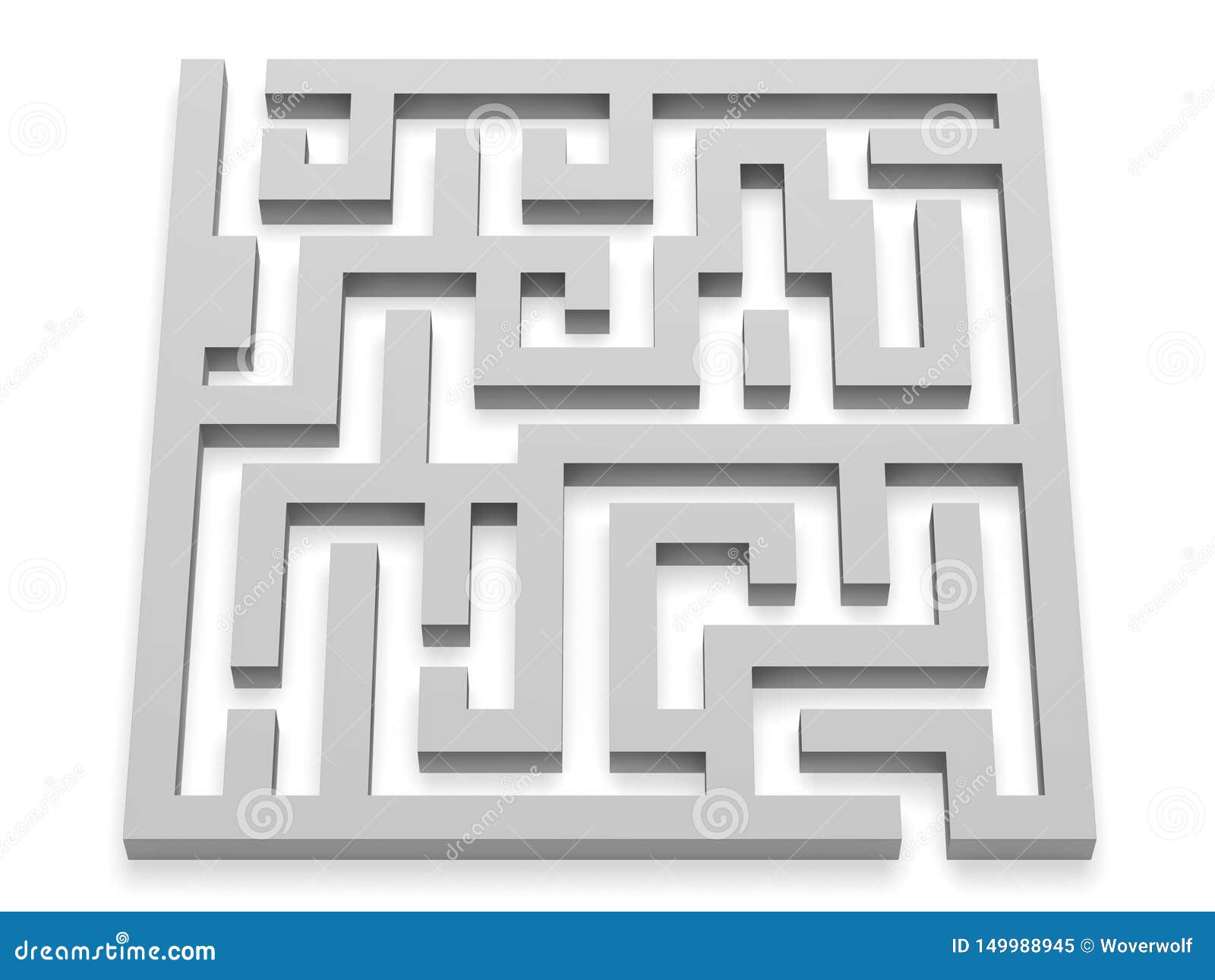 Maze Puzzle Labyrinth 3d Rendering Stock Illustration - Illustration of ...