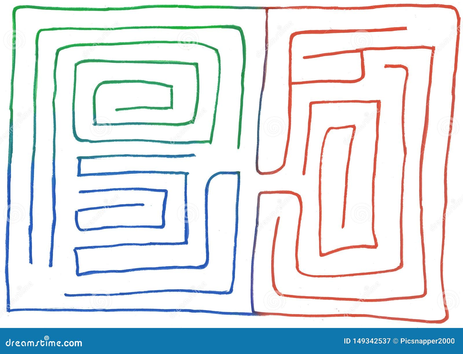 Hand Drawn Maze Number Three, Vector Graphic Stock Image - Illustration ...
