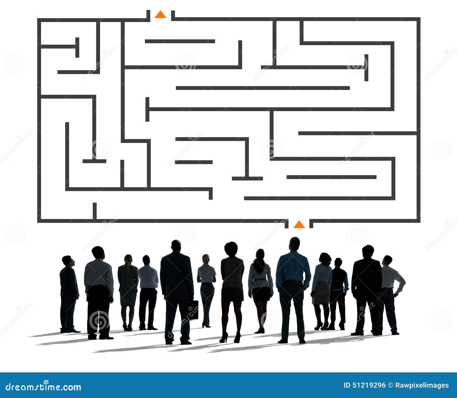 Maze Puzzle Strategy Direction Strategy Challenge Concept Stock ...