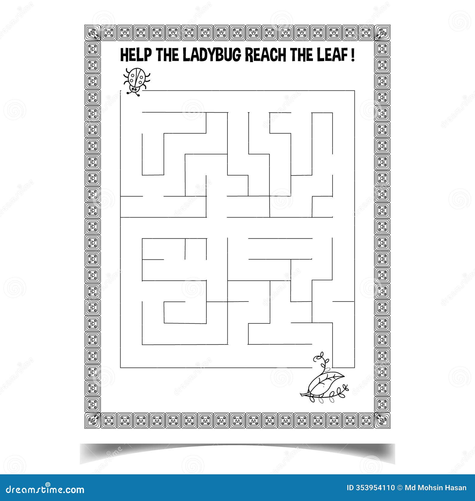 Ladybug Maze Puzzle Vector File for Children Stock Vector ...