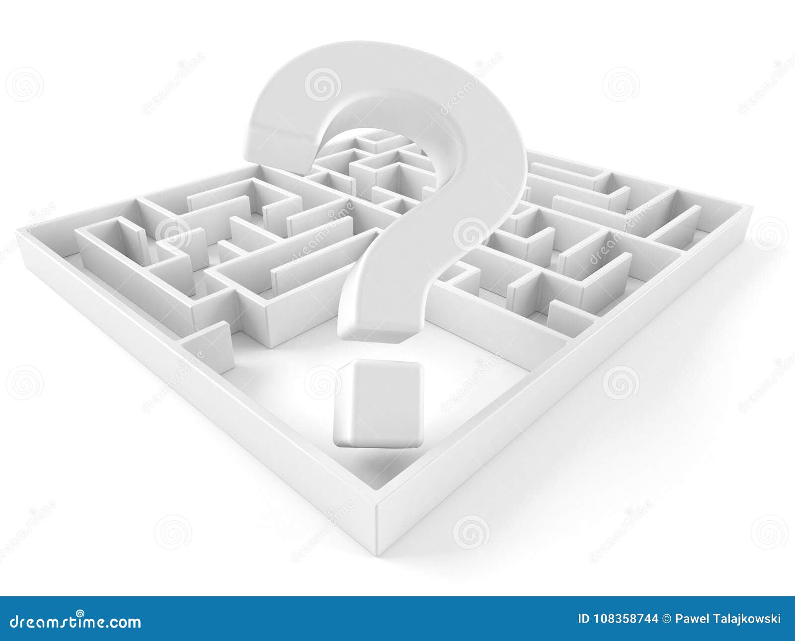 Maze with question mark stock illustration. Illustration of direction ...